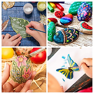 Tempera Paint Pots Set for Kids, 12 Colored Washable Paints, Glitter Paint, 2 Brushes, For Schools Clubs and Camps, Essential Craft Supplies for All Children’s Arts and Crafts, Painting Supplies Kit