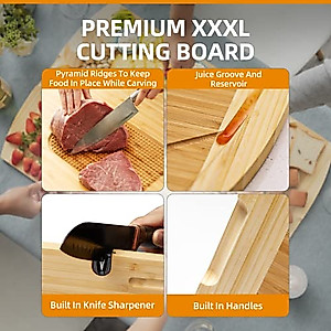 30x20 Bamboo Extra Large Cutting Board- Use as a Charcuterie Board, Butcher Block, Over Sink, Brisket, Rv Stove Top Cover, Noodle Board Stove Cover, Meat Cutting Board