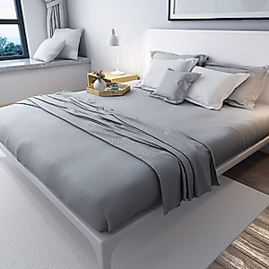 Lirex Flat Sheet (2-Pack), Twin Size Extra Soft Brushed Microfiber Flat White Sheets, Machine Washable Wrinkle Free Breathable (Grey, Twin Size)