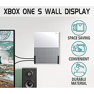 Wall Mount for Xbox One S All Metal Display Holder Hanger Organizer Vertical Hanging On Wall Shelf Bracket Safely Store Your Xbox One S on Wall Near or Behind TV Steel Bracket Accessories Stand Kit