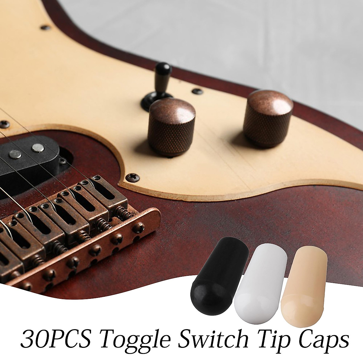 BQLZR Guitar Switch M3.5 Plastic 3 Way Toggle Switch Knob Caps with Threaded Inside for Electric Guitar Pack of 30