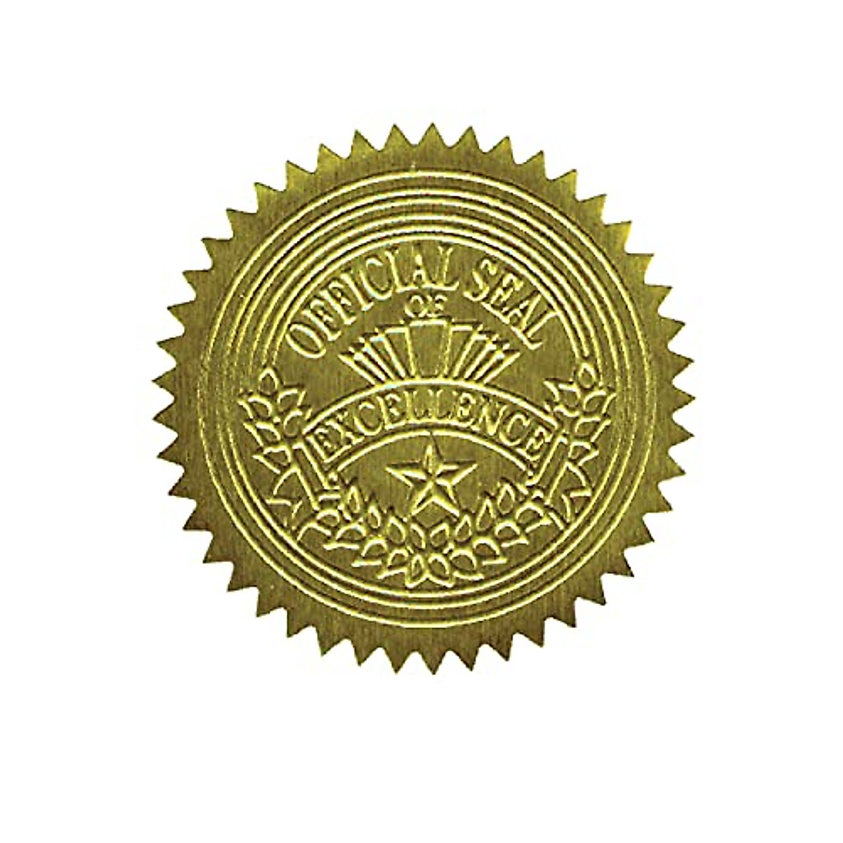 Geographics Gold Foil Award Certificate Seals, Embossed Official Seal of Excellence, 2 inch (Set of 100)