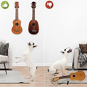 SNIGJAT Ukulele Wall Mount 2 Pack, Ukelele Hanger for Wall Vertical Display, Hardwood Ukulele Holder with Screw, Ukulele Wall Hook fits for Banjo Mandolin Soprano Pineapple Concert Baritone and Tenor