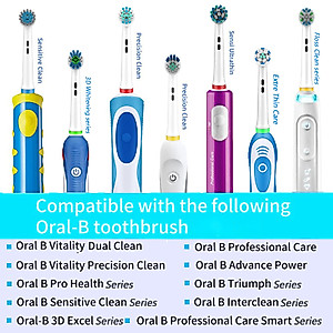 Toothbrush Heads for Oral B Braun Replacement Heads, Professional Electric Toothbrush Heads, Precision Clean Brush Heads Refill Compatible with Oral-B 8000/Pro 9600/1000/ 3000/5000/7000 (EB25XA)