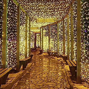 hyrion Led Curtain String Lights Window Fairy Light Remote Control USB Powered 8 Modes 9.8ft for Bedroom Wedding Party Home Garden Outdoor Indoor Wall Decorations