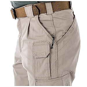 5.11 Tactical Men's Active Work Pants, Superior Fit, Double Reinforced, 100% Cotton, Khaki, 38W x 30L, Style 74251