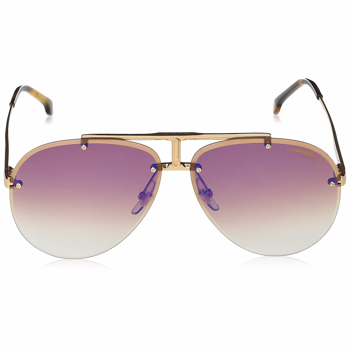 Carrera 1032/S Pilot Sunglasses, Gold/Brown Blue Mirrored, 62mm, 12mm