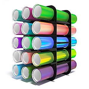 Vinyl Storage Holder Wenida Multiple Holes Large Capacity Acrylic Vinyl Rolls Organizer Tower Rack with Installation Tools for Craft Room