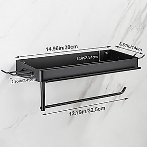 Taozun Self Adhesive Paper Towel Holder - Under Cabinet Paper Towel Rack for Kitchen, SUS304 Brushed Stainless Steel (No Drilling)