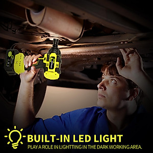 COPDUZI 1/2 inch Cordless Impact Wrench, Max Torque 900N.m (640Ft-lbs) Brushless Power Impact Gun,21V 2 x 4.0Ah Battery,5 Sockets,8 Drill,6 Screws,Electric Impact Driver for Home Car Tires Truck Mowe