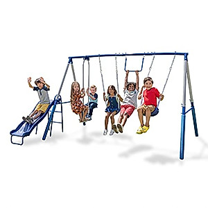 Sportspower Arcadia Swing Set - Outdoor Heavy-Duty Metal Playset for Kids Multicolor