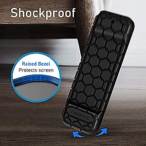 Fintie Protective Case for Apple TV 4K / HD Siri Remote (1st Generation) - Honey Comb Lightweight Anti Slip Shockproof Silicone Cover for Apple TV 4K 5th / 4th Gen Siri Remote Controller, Black