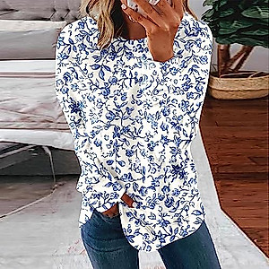 Long Sleeve Blouses for Women Printed Blouse Plus Size Fall Tops Plus Size Tops for Women Long Sleeve Long Sleeve Tee Shirts for Women Womens Tops Plus Size Fall Outfits for Women 2023
