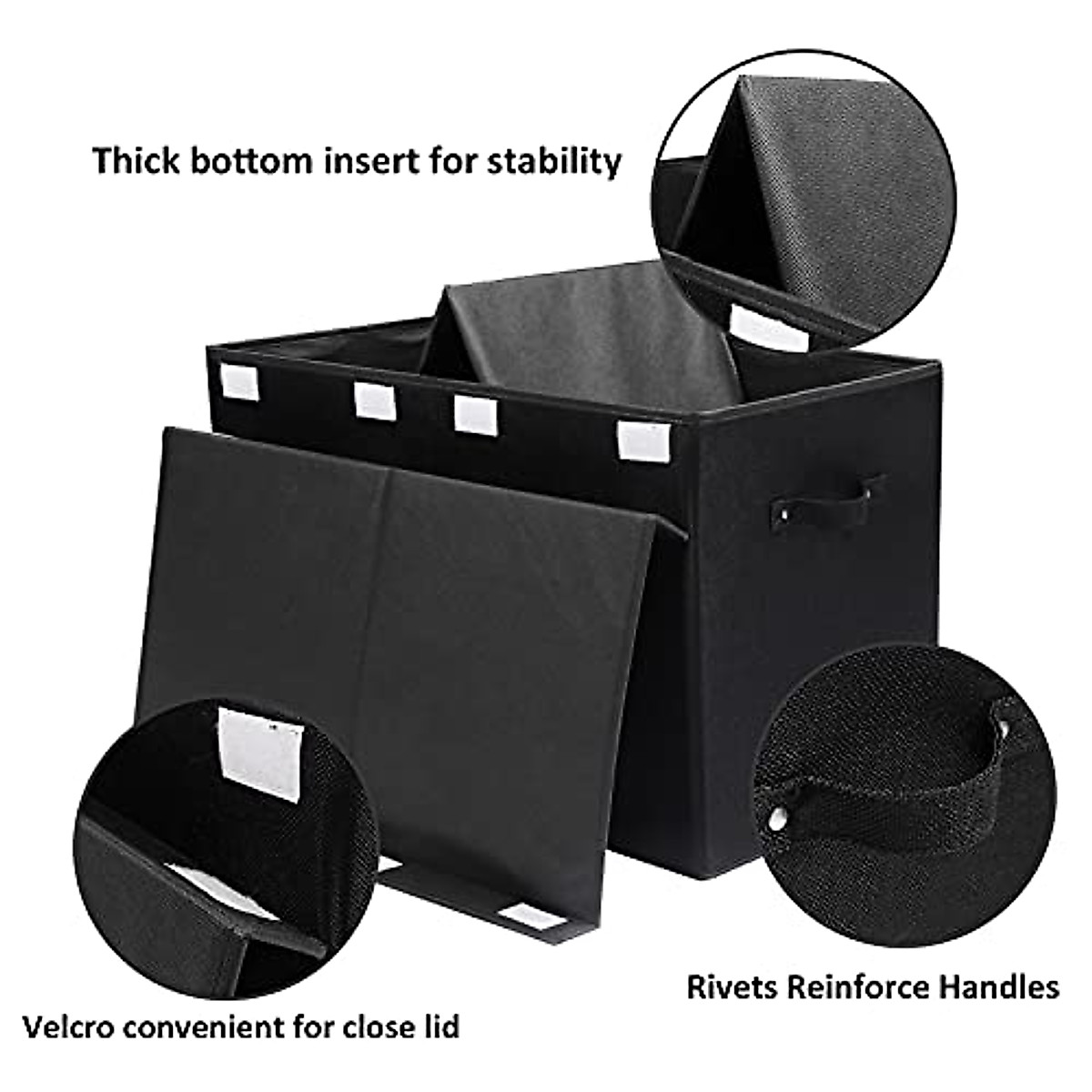 popoly Large Toy Box Chest with Lid, Collapsible Sturdy Toy Storage Organizer Boxes Bins Baskets