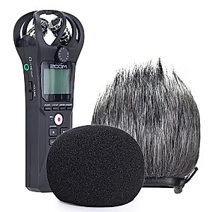 YOUSHARES Zoom H1n Recorder Foam & Furry Indoor/Outdoor Windscreen Muff, Pop Filter/Wind Cover Shield Fits Zoom H1n & H1 Handy Portable Digital Recorder
