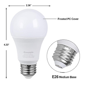 DEWENWILS 4 Pack A19 Dimmable LED Light Bulbs,10-Watt(60W Equivalent), 800 Lumen, 5000K Daylight Dimmable Bulb, E26 Base Light Bulb, UL Listed