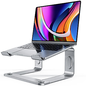 LORYERGO Laptop Stand, Ergonomic Laptop Riser Laptop Stand for Desk, Notebook Computer Stand Holder Compatible with Most 10-15.6” Laptops, Silver