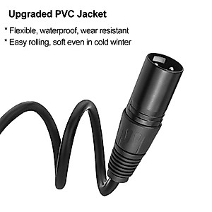 50ft / 15.24m DMX Cable, Eyeshot 3 Pin DMX Cables DMX Wires, DMX512 XLR Male to Female Stage Light Signal Cable with Metal connectors, Connection for Stage & DJ Lighting fixtures