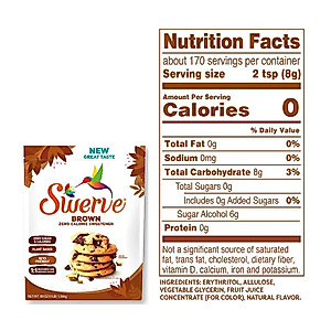 Swerve Ultimate Sugar Replacement Sweetener, Brown Sugar Substitute, Zero Calorie, Keto Friendly, Zero Sugar, Non-Glycemic, Gluten Free, 48 ounces