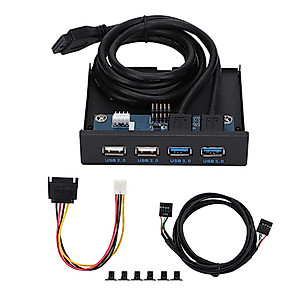 Sturdy Good Performance 2 Port Floppy Drive Front Panel, Durable Front Panel Floppy Drive, for 3.5-Inch Floppy Drive Plugging and Unplugging External Devices