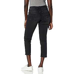 Jag Jeans Women's Mera Skinny Ankle Jean, Black + Destroy, 10