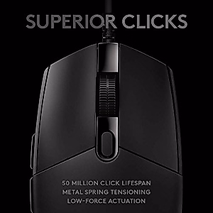 Logitech G PRO Hero Wired Gaming Mouse, 12000 DPI, RGB Lightning, Ultra Lightweight, 6 Programmable Buttons, On-Board Memory, Compatible with PC/Mac - Black