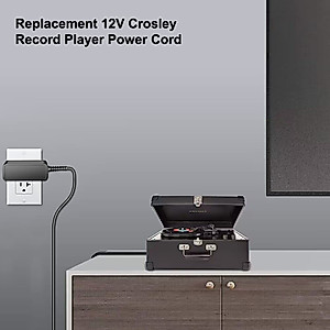 HKY 12V AC DC Adapter Compatible with Crosley CR8005D CR6010A CR6018A CR6230 CR6232A R6233A CR6233D CR6249A CR6251 CR6251A CR6251A-BK CR54cdbc CR54 CD Turntable Record Player Power Cord Charger