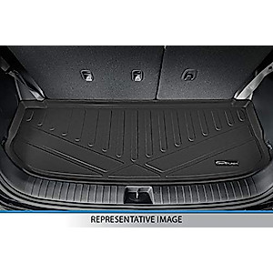 SMARTLINER Floor Mats 3 Rows and Cargo Liner Behind 3rd Row Set Black for 2017-2021 Chrysler Pacifica Hybrid Model Only