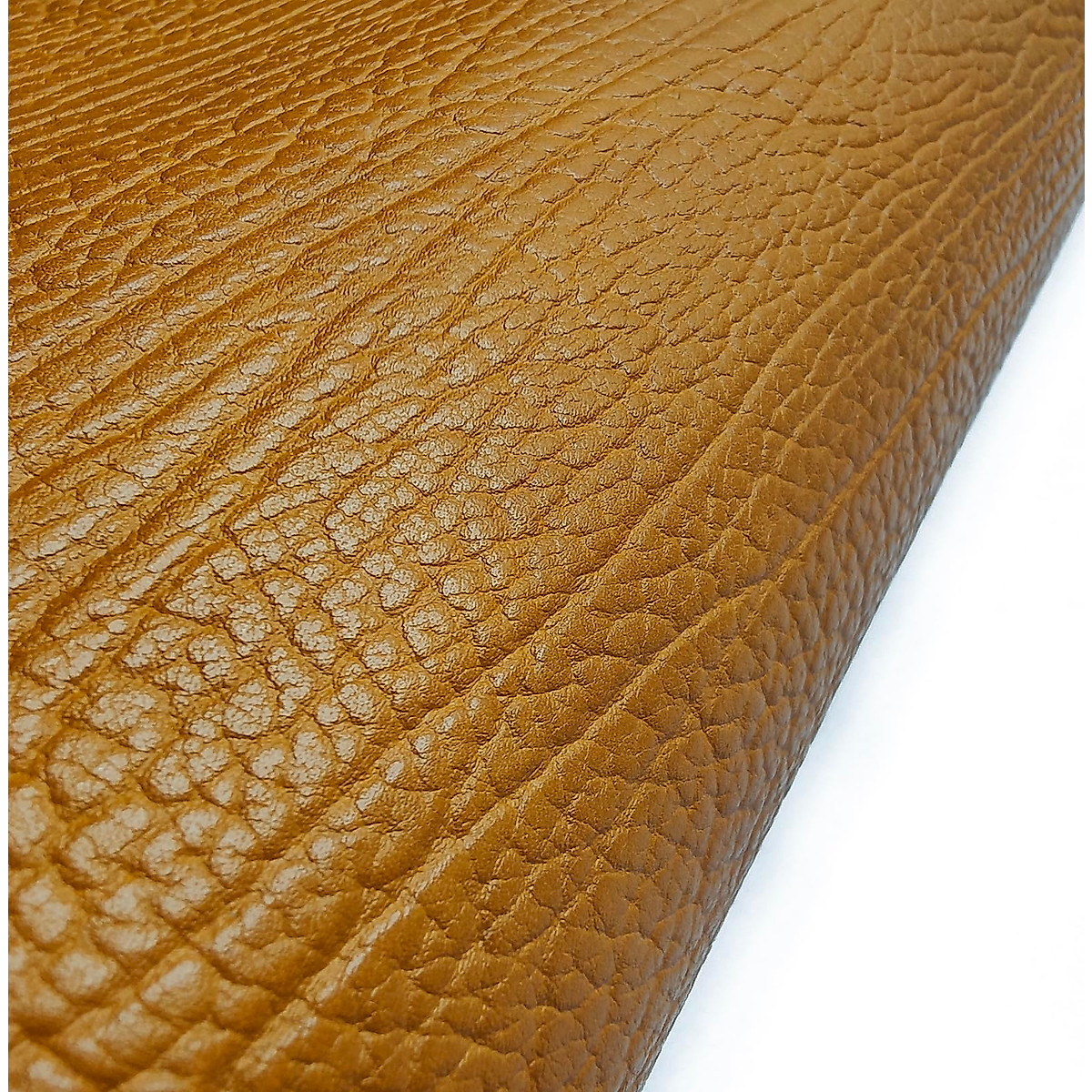 DOQN Bump Texture Genuine Leather Sheets 2.0mm Thick Plain Geometric Pattern Printed Leather Fabic for Craft & Hobby (Bark Pattern | Bourbon Brown, 6"x12")