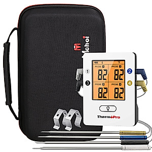 Mchoi Hard Carrying Case Replacement for ThermoPro TP25 500ft / 650FT Wireless Bluetooth Meat Thermometer, Shockproof Waterproof Travel Protective Organizer, Case Only