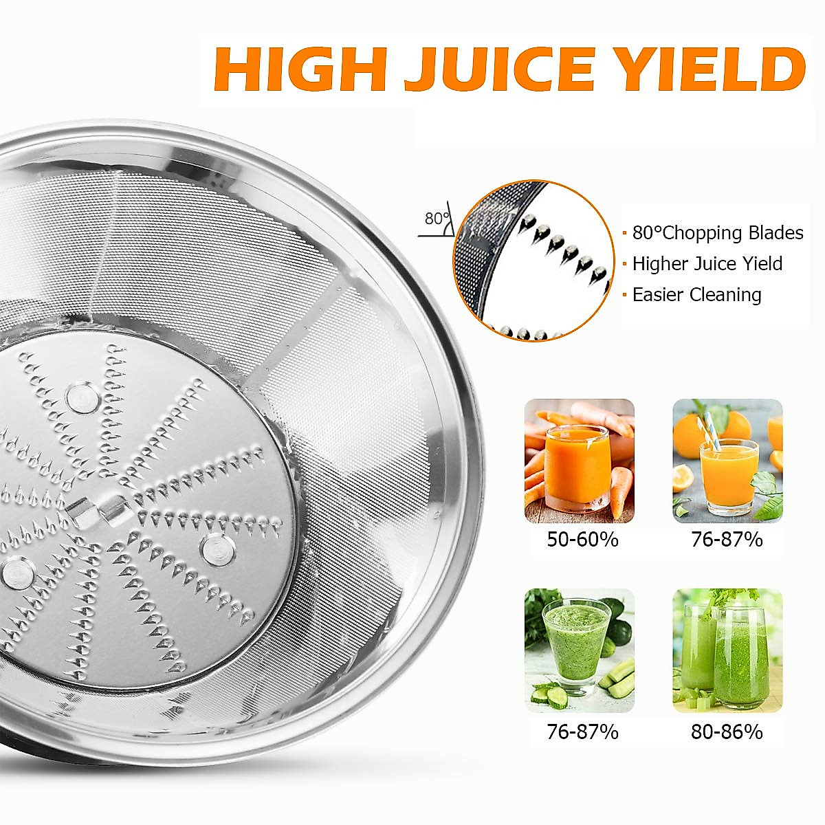 COSTWAY Juicer Machines with 2.5inch Wide Mouth, 400W Masticating Juicer Extractor with Dual Speed Control and Overload Protection, Stainless Steel Centrifugal Juicer with Anti-drip Design, BPA-FREE