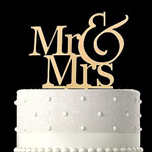 NSHYXXSPY Mr and Mrs Cake Topper - Bride And Groom Sign Wedding/Engagement Cake Topper Decoration Supplies - Mirror Gold Acrylic