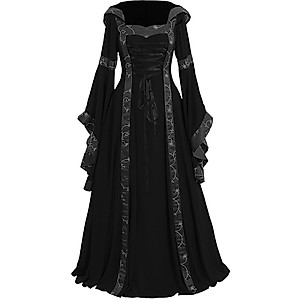 Ursula Costume Women,Medieval Dress for Women Renaissance Costumes Plus Size Victorian Ball Gown Retro Long Dresses Halloween Costumes,Sundresses for Women Over 50