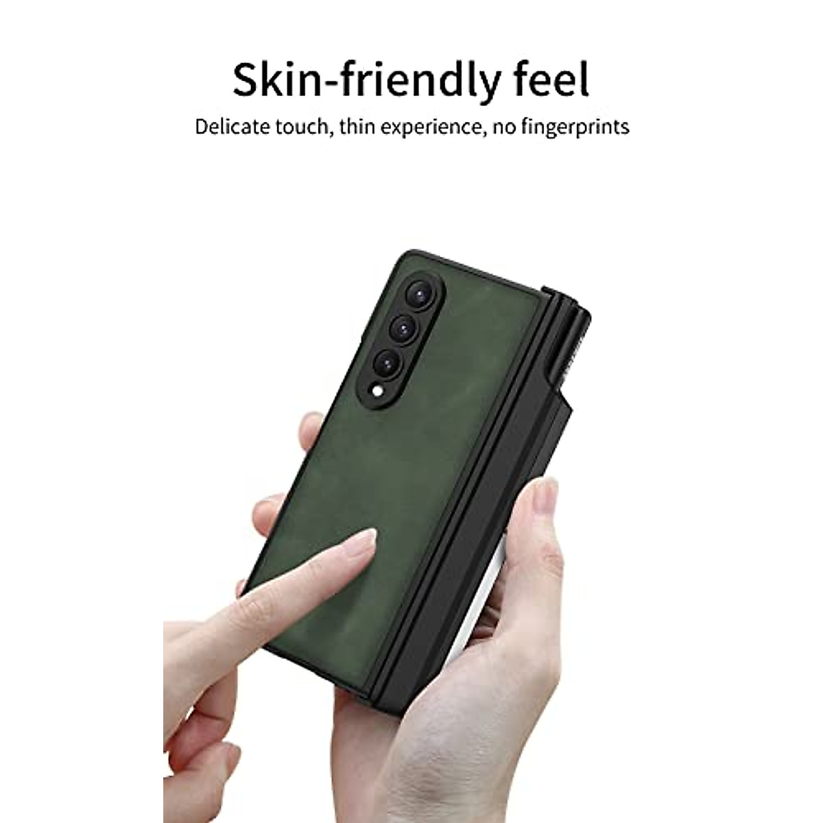 BAILI Samsung Galaxy Z Fold4 Leather Case with S Pen Holder & Screen Protector,Integrated Shell and Membrane Galaxy Z Fold4 Case,360° All-Inclusive Cover Attached Kickstand for Galaxy Z Fold 4 Grey