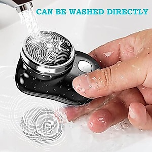 Mini Shave Portable Electric Shaver: Upgrade Electric Razor with LCD Screen Powerful Storm Shaver for Men Pocket Size USB Rechargeable Shaver Easy One-Button Use for Home Car Travel (Black)