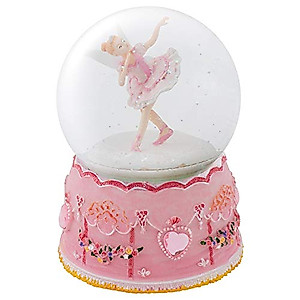 Elanze Designs Pink Ballerina Fairy Rotating Figurine 100MM Water Globe Plays Tune Swan Lake