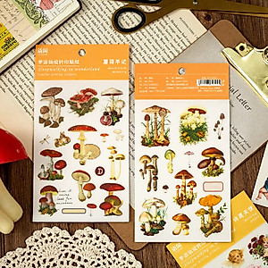 Vintage Rub On Transfers Stickers for Crafts,Diuhofart 8 Sheets Ephemera Scrapbooking Materials Transfer Stickers,Angles,Retro Objects,Mushrooms,Quote Number Decals for Paper,Fabric,Junk Journals