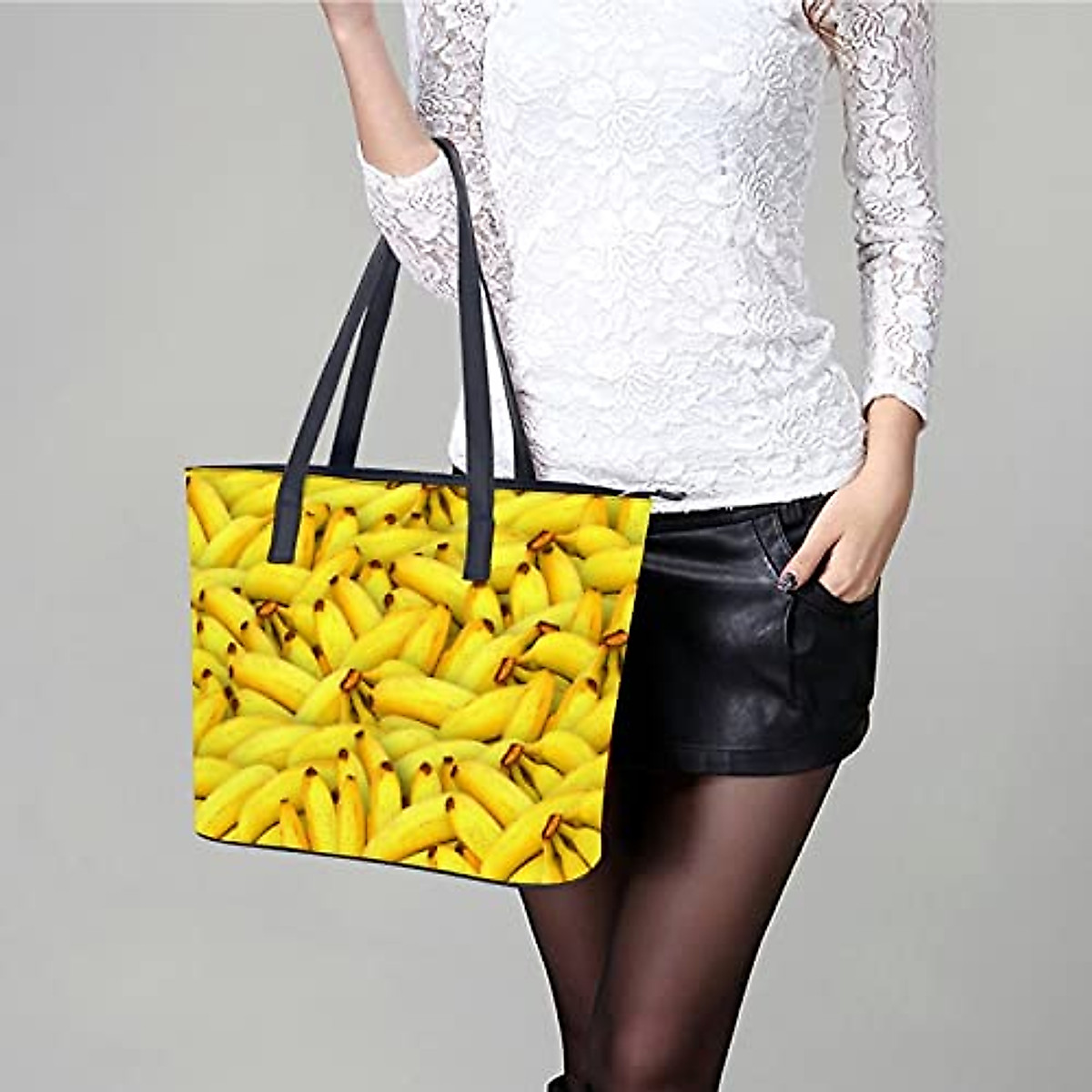 Womens Handbag Banana Leather Tote Bag Top Handle Satchel Bags For Lady