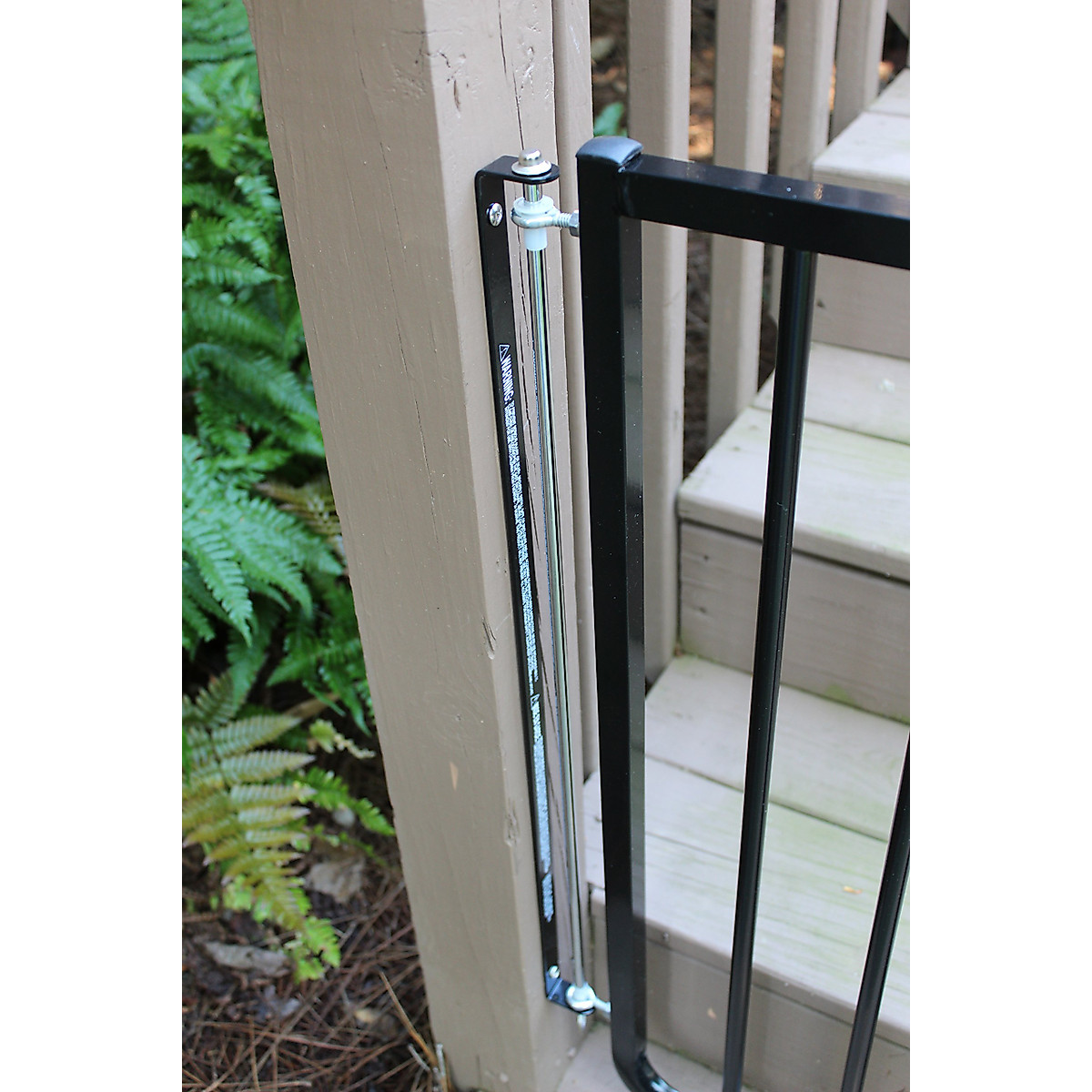 Cardinal Gates SS30OD Outdoor Baby Gate for Stairs - Adjustable Outdoor Dog Gate - Aluminum Safety Gate for Kids & Pets - Can be Installed at Angles - 27 to 42.5 Inches Wide - Brown