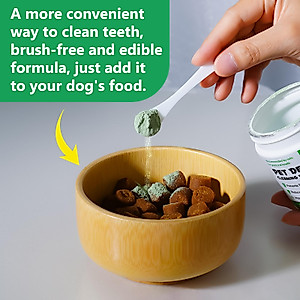 Dog Teeth Cleaning Powder,Dog Dental Powder with Probiotics Effectively Remove Tartar,Plaque,Stains,Bad Breath,Dog Teeth Cleaning Power Support Oral Care for Small,Medium,Large Dogs,4.23oz