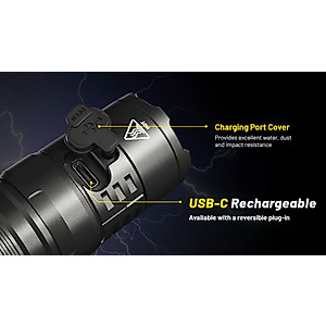 Nitecore P23i Tactical Flashlight, 3000 Lumen USB-C Rechargeable Long Throw Super Bright with Lumentac Organizer