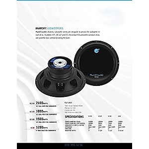 Planet Audio AC15D Car Subwoofer - 2100 Watts Maximum Power, 15 Inch, Dual 4 Ohm Voice Coil, Easy Mounting, Sold Individually
