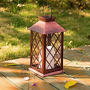 TAKE ME Garden Solar Lights Decorative Candle Solar Lantern and Leaf Solar Lantern