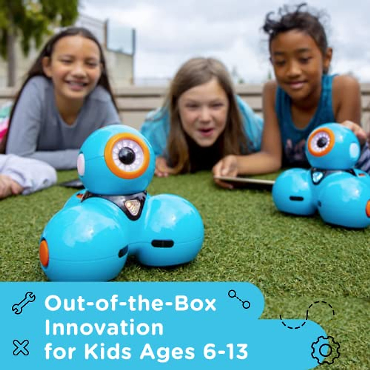 Wonder Workshop Dash Robot Wonder Pack – Coding Educational Bundle for Kids 6+ – Free STEM Apps with Instructional Videos - Launcher Toy, Sketch Kit Drawing, Gripper Building