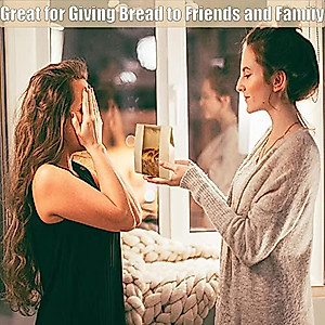 Paper Bread Bags for Homemade Bread Sourdough Bread Bags Large Paper Bakery Bag with Window for Baked Food Packaging Storage,Label Seal Sticker Included Pack of 25(13.7x8.2x3.5 inch)