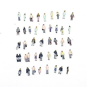 1:200 Scale Z Gauge Model Painted Figure People for Street Train Layout (Pack of 100)