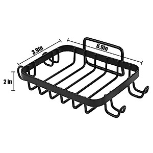 HESOMED Shower Caddy,Soap Holder with Adhesives, No Drilling SUS 304 Rustproof Steel Storage Shower Rack for Bathroom and Kitchen （Black）