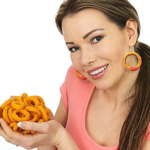 Fried Onion Ring Earrings - Cute Food Jewelry Dangle Earrings for Teens - Funky Womens Novelty Accessories Gag Gifts Women - Dangling Earrings - Weird Stuff