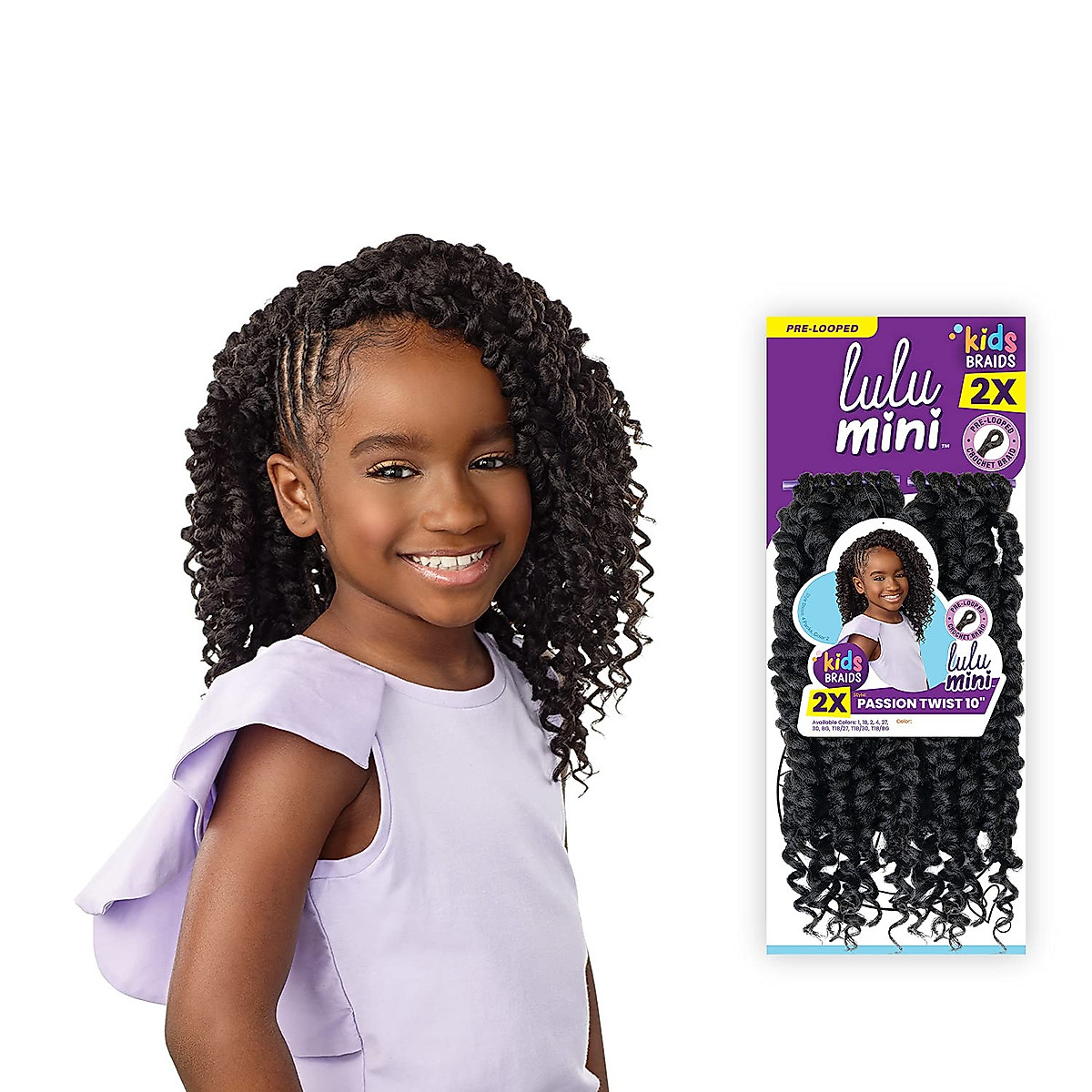 Sensationnel Crochet Braids Lulu Mini Pre-Looped 2X Passion Twist 10" (1-pack, 2)