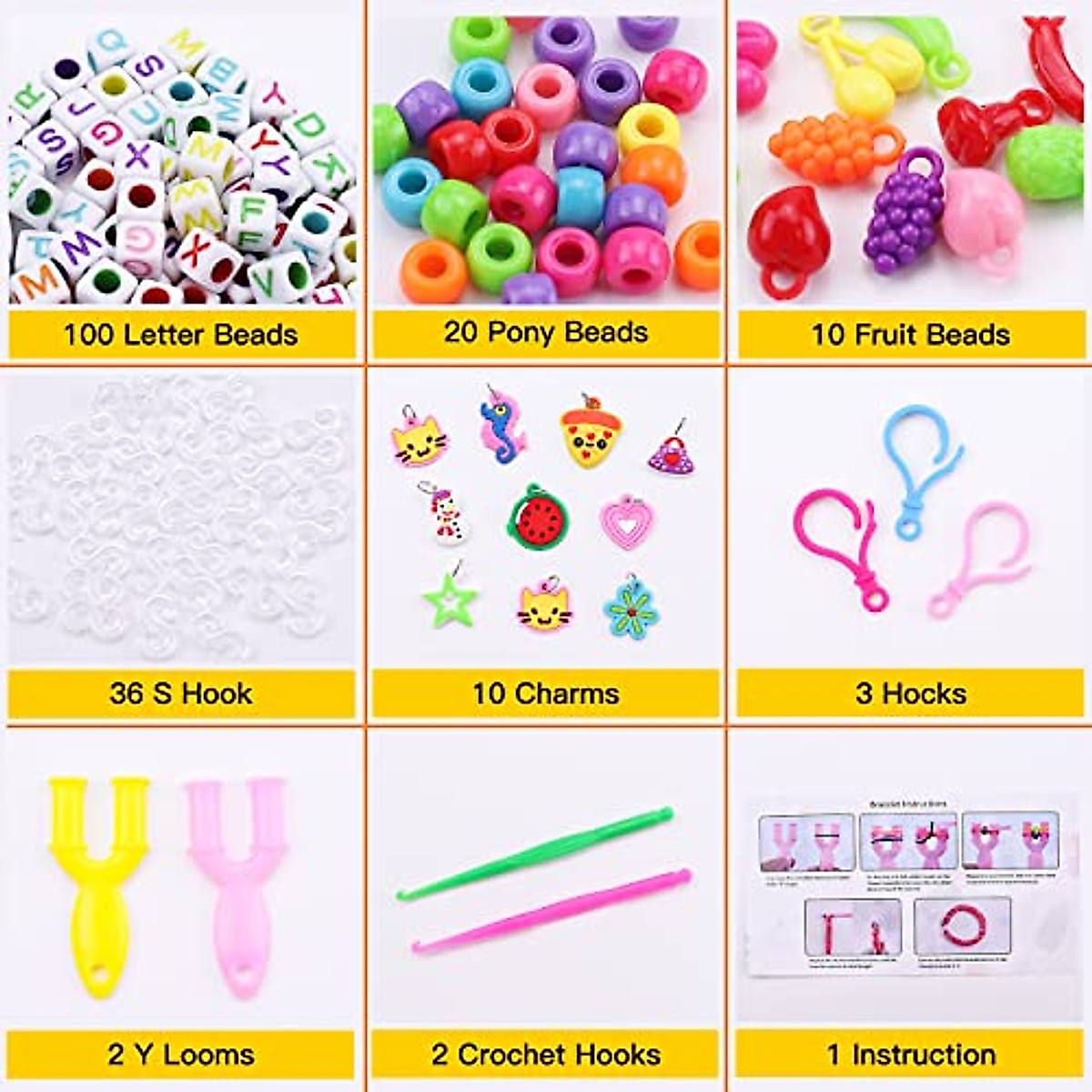 HTVRONT Rubber Band Bracelet Kit - 2100 Loom Bracelet Making Kit for Girls, 23 Colors Rubber Band Kit, Durable Rubber Bands for Bracelets, Loom Bands kit with Accessories Friendship Bracelets Kit